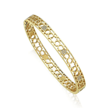 14k gold Honeycomb bangle – Muscat Jerusalem